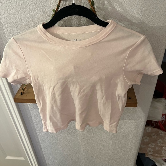 Brandy Melville | Tops | Brandy Short Sleeve Light Pink Ashlyn Top ...